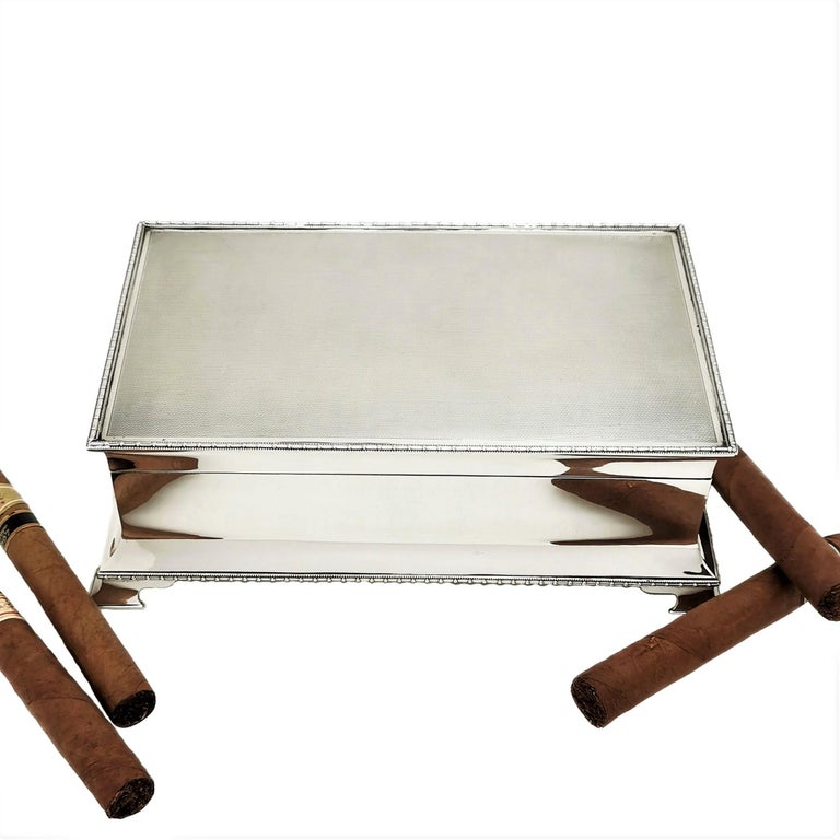 Art Deco Vintage Sterling Silver Cigar Box / Cigarette Box 1933 at 1stDibs