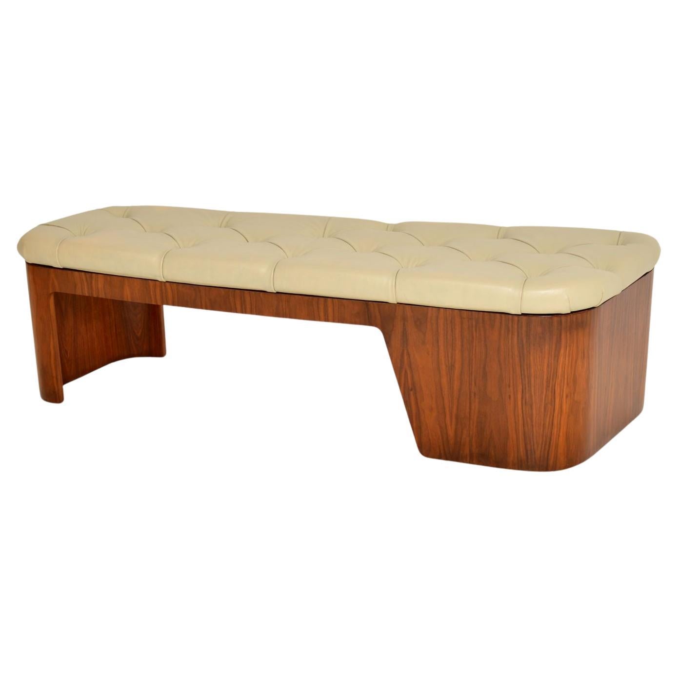 Exceptional Art Deco Bench with Skyscraper Detailing in Walnut and ...