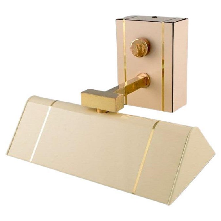 Art Deco Wall Lamp in Cream Colored Lacquered Metal and Brass, 1960s ...