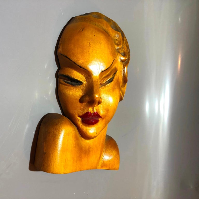 Art Deco Wall Mask, 1930s For Sale at 1stDibs