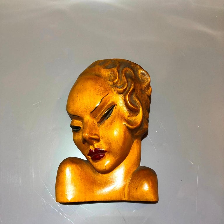 Art Deco Wall Mask, 1930s For Sale at 1stDibs