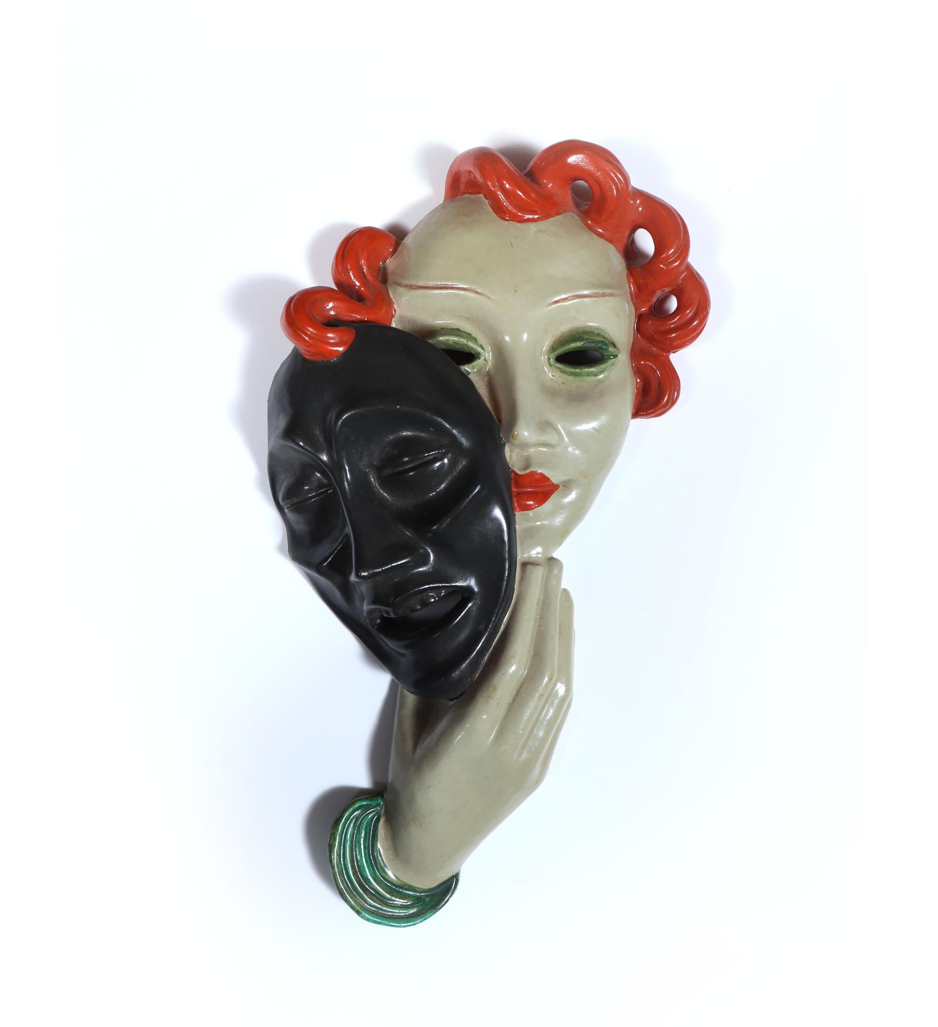 Art Deco Wall Mask by Ernst Webber at 1stDibs