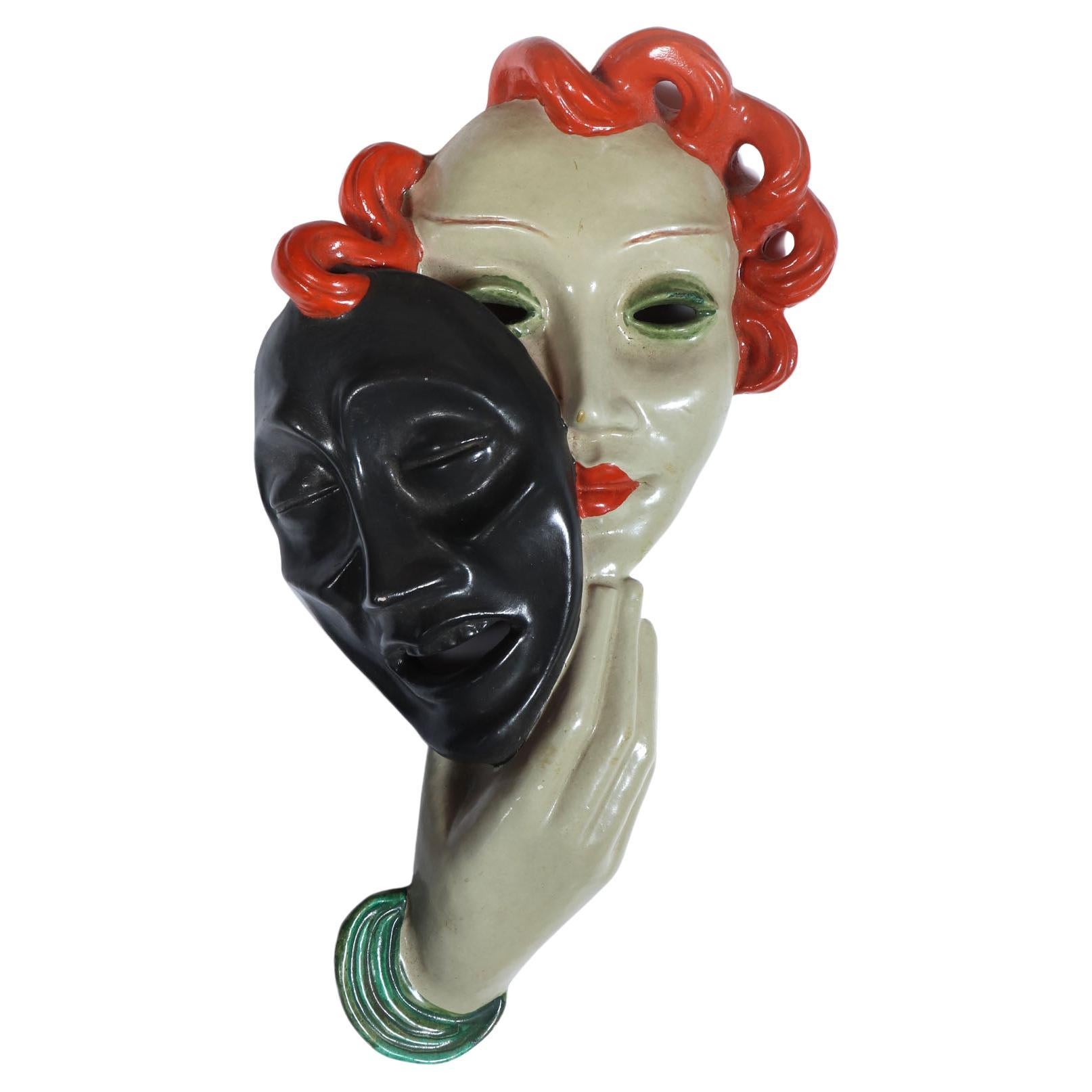 Art Deco Wall Mask by Ernst Webber at 1stDibs