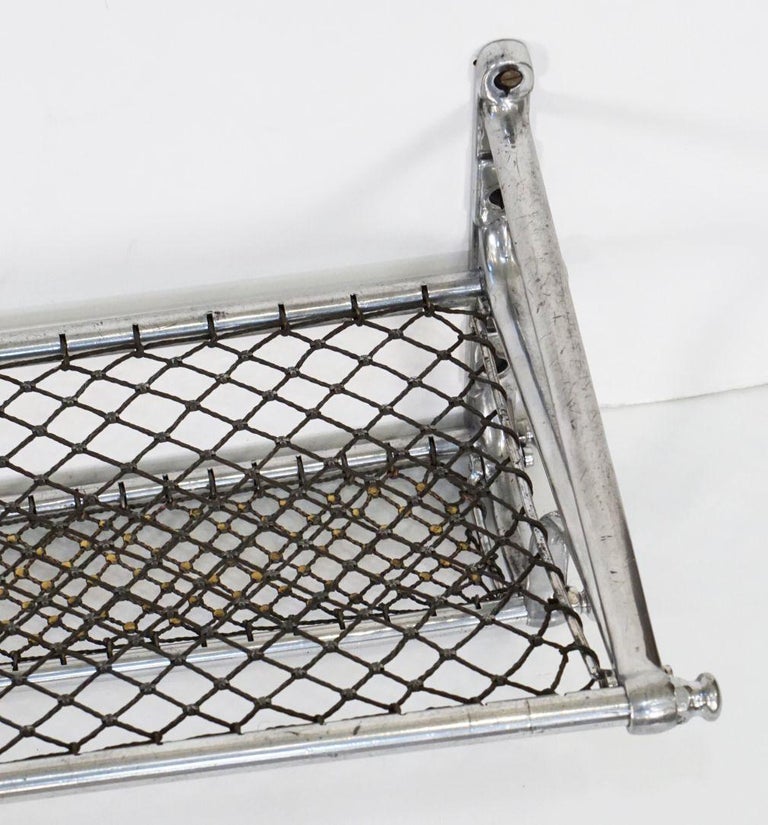 Art Deco Wall-Mounted Train Luggage Rack or Shelf of Polished Aluminum ...