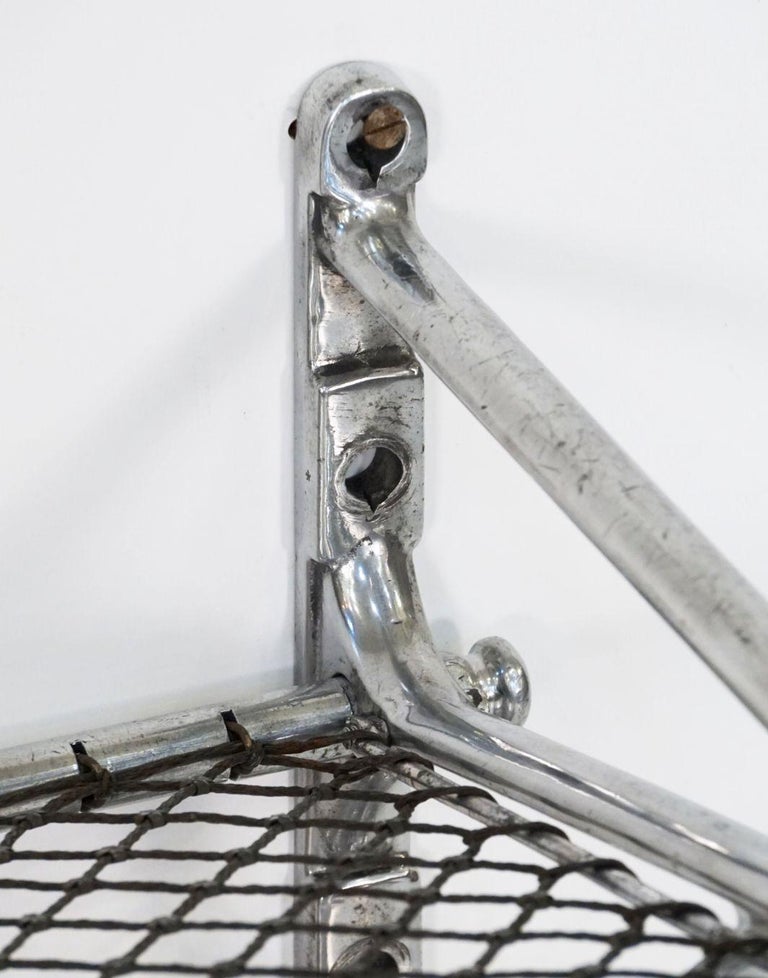 Art Deco Wall-Mounted Train Luggage Rack or Shelf of Polished Aluminum ...
