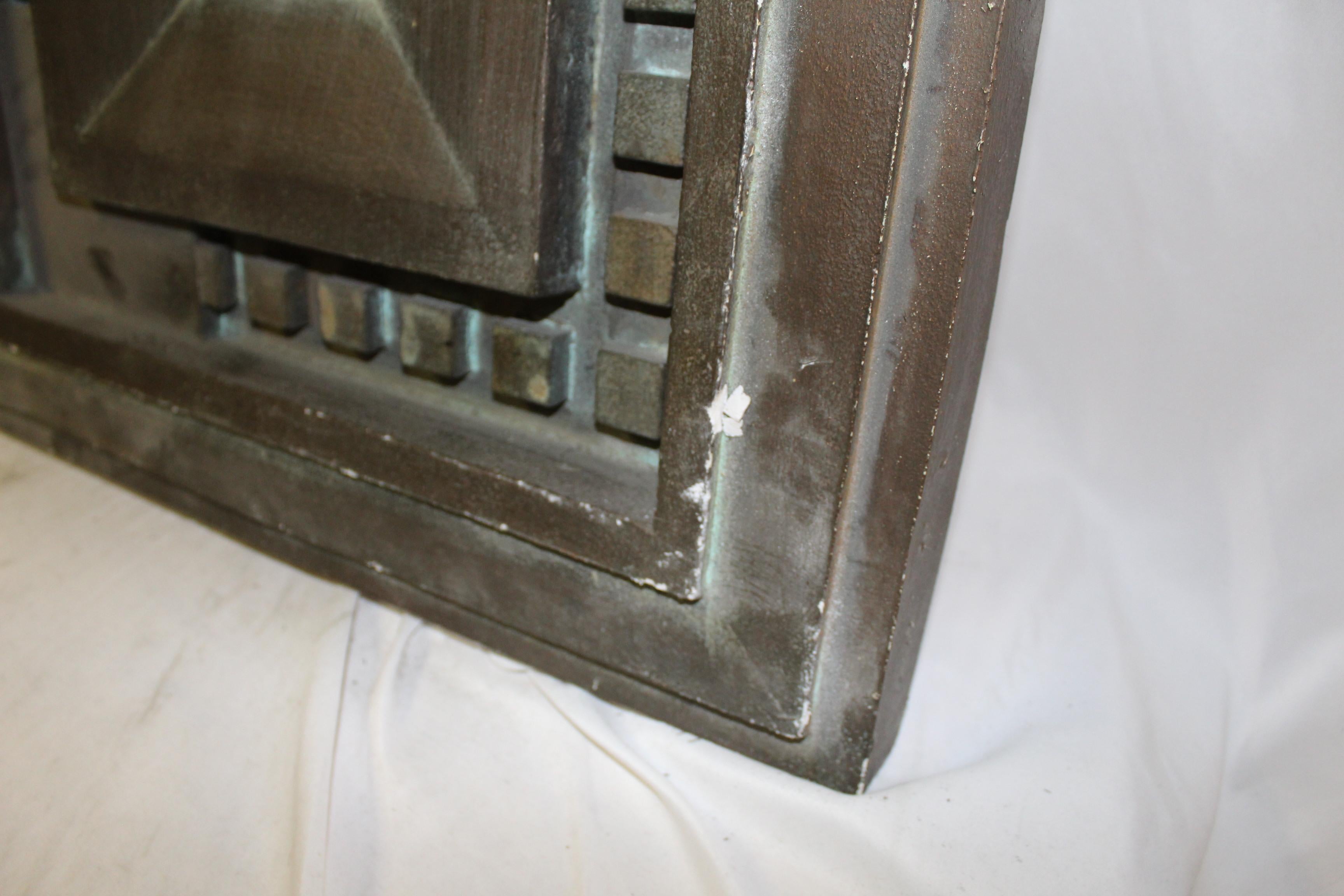 Art Deco Wall Tile Cast after Frank Lloyd Wright, Hydrocal, Painted ...