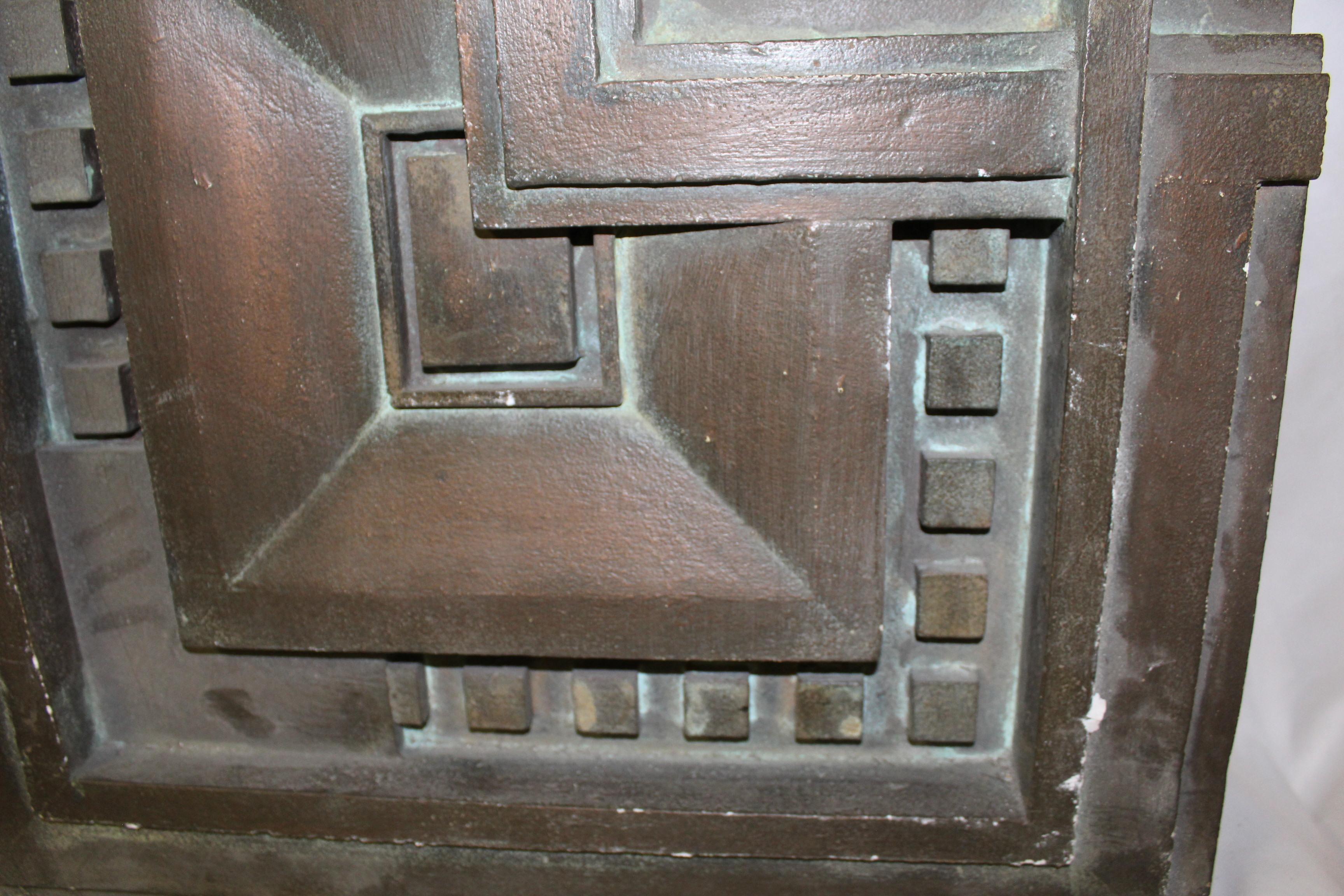 Art Deco Wall Tile Cast after Frank Lloyd Wright, Hydrocal, Painted ...