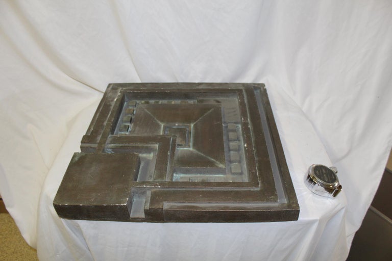 Art Deco Wall Tile Cast after Frank Lloyd Wright, Hydrocal, Painted ...