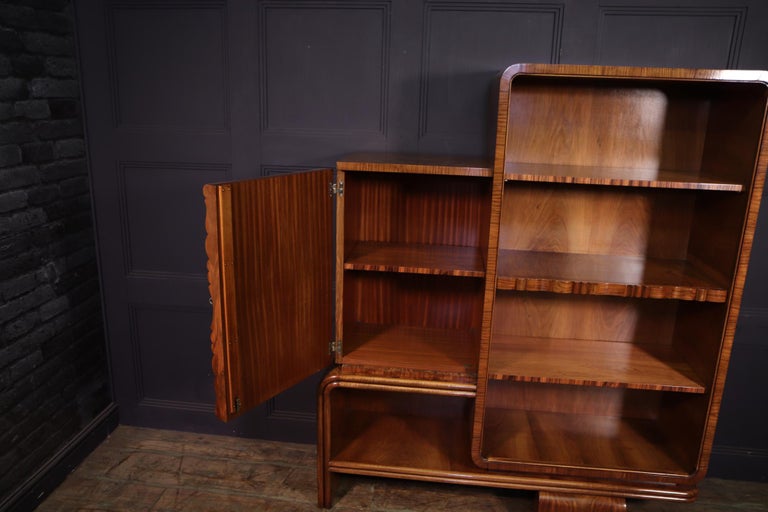 Art Deco Walnut Bookcase at 1stDibs