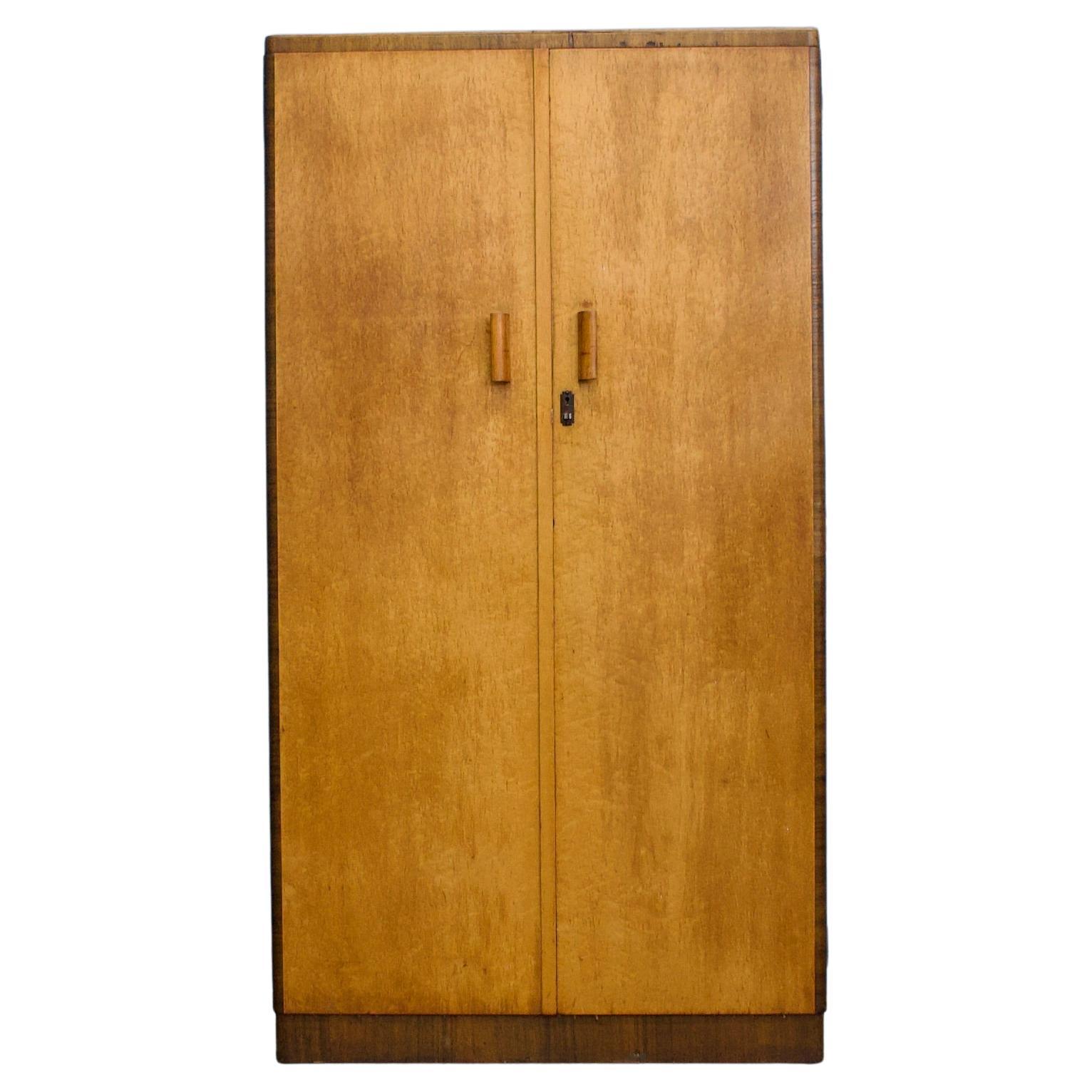Art Deco Walnut Compact Wardrobe Tallboy Cabinet from Waring and Gillow ...