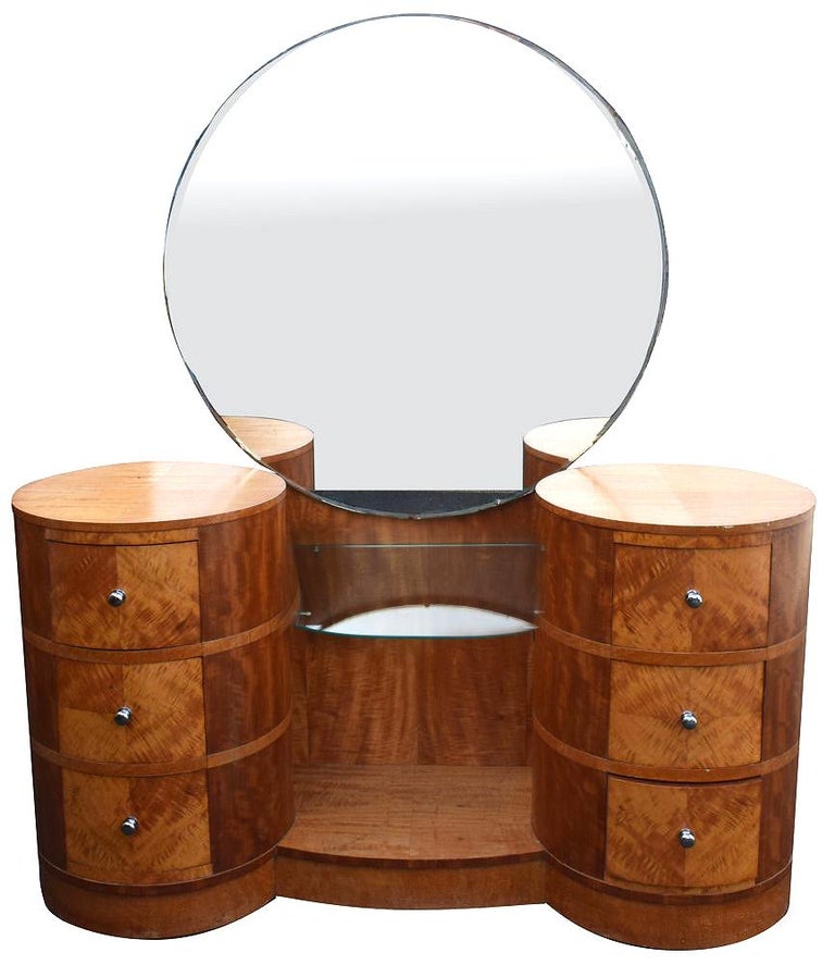 Art Deco Walnut Dressing Table, circa 1930 at 1stDibs