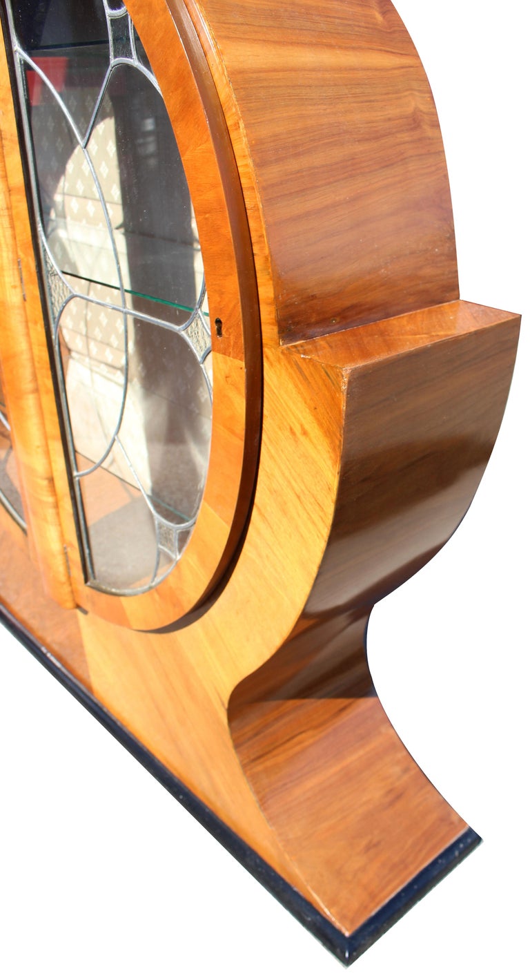 Art Deco Walnut and Glass Circular Display Cabinet, Vitrine, Circa ...