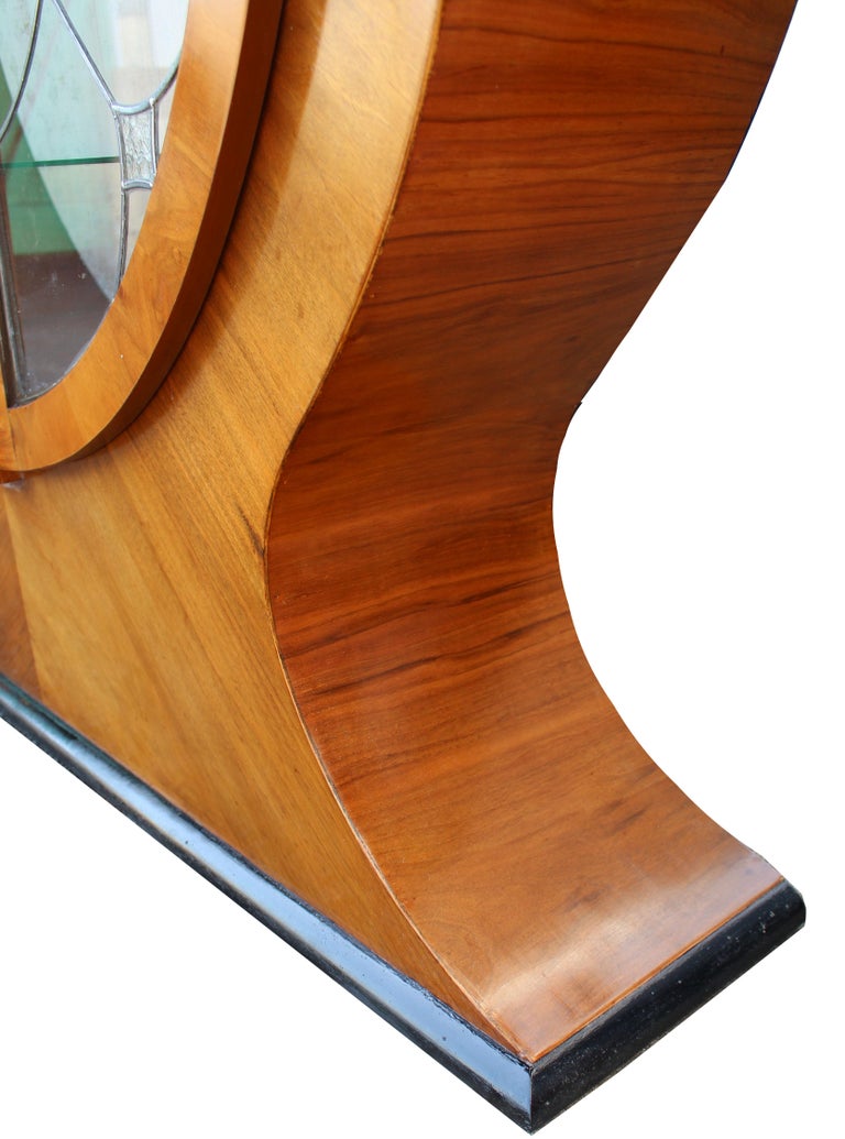 Art Deco Walnut and Glass Circular Display Cabinet, Vitrine, Circa ...