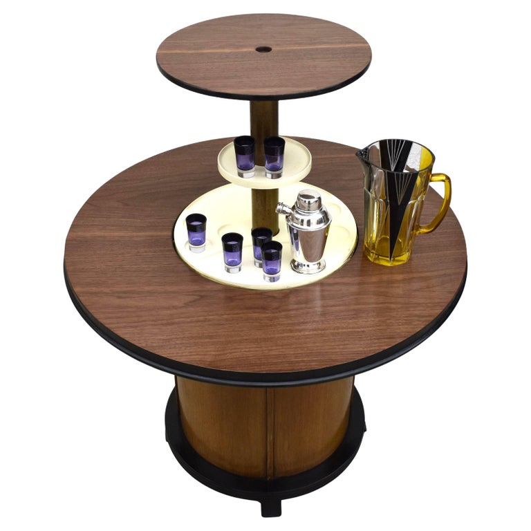 Art Deco Walnut Pop Up Cocktail Drinks Dry Bar Table, circa 1930 For ...