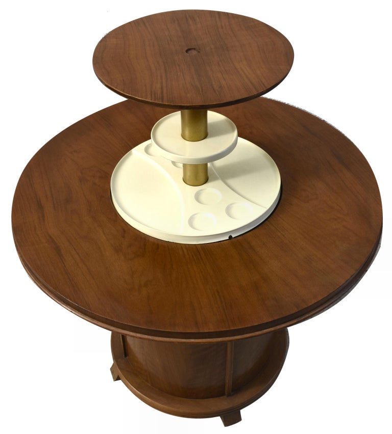 Art Deco Walnut Pop Up Cocktail Drinks Dry Bar Table, c1930 For Sale at ...