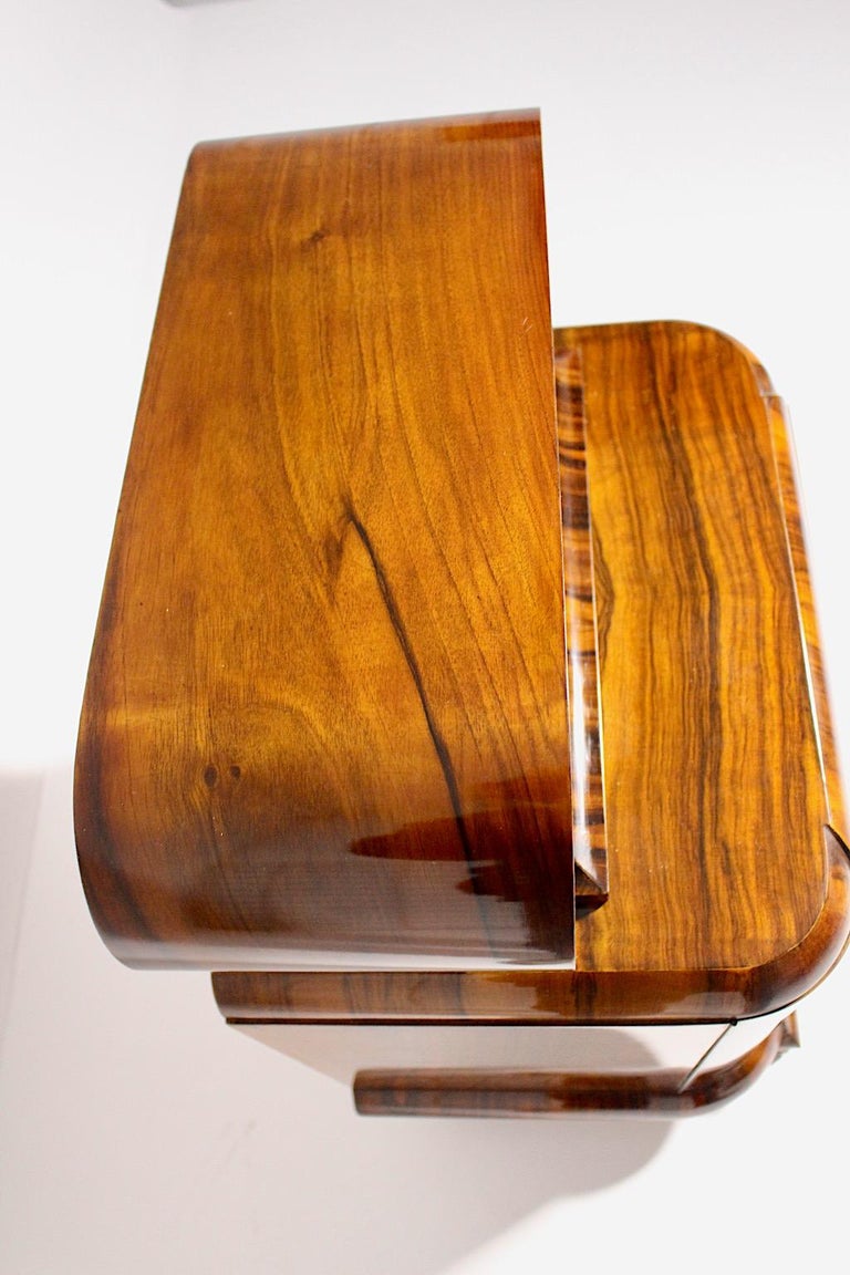 Art Deco Walnut Vintage Pair of Nightstands or Chests or Commodes 1930s ...