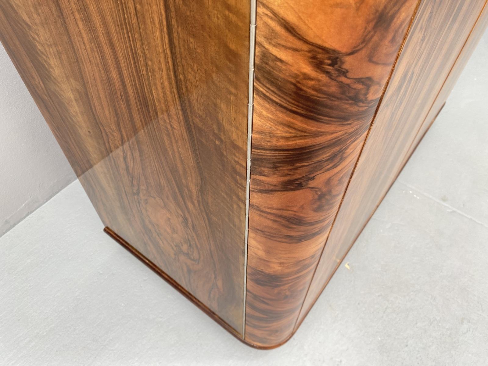 ART DECO walnut wardrobe by Jitona, 1950´s, Czechoslovakia For Sale at ...