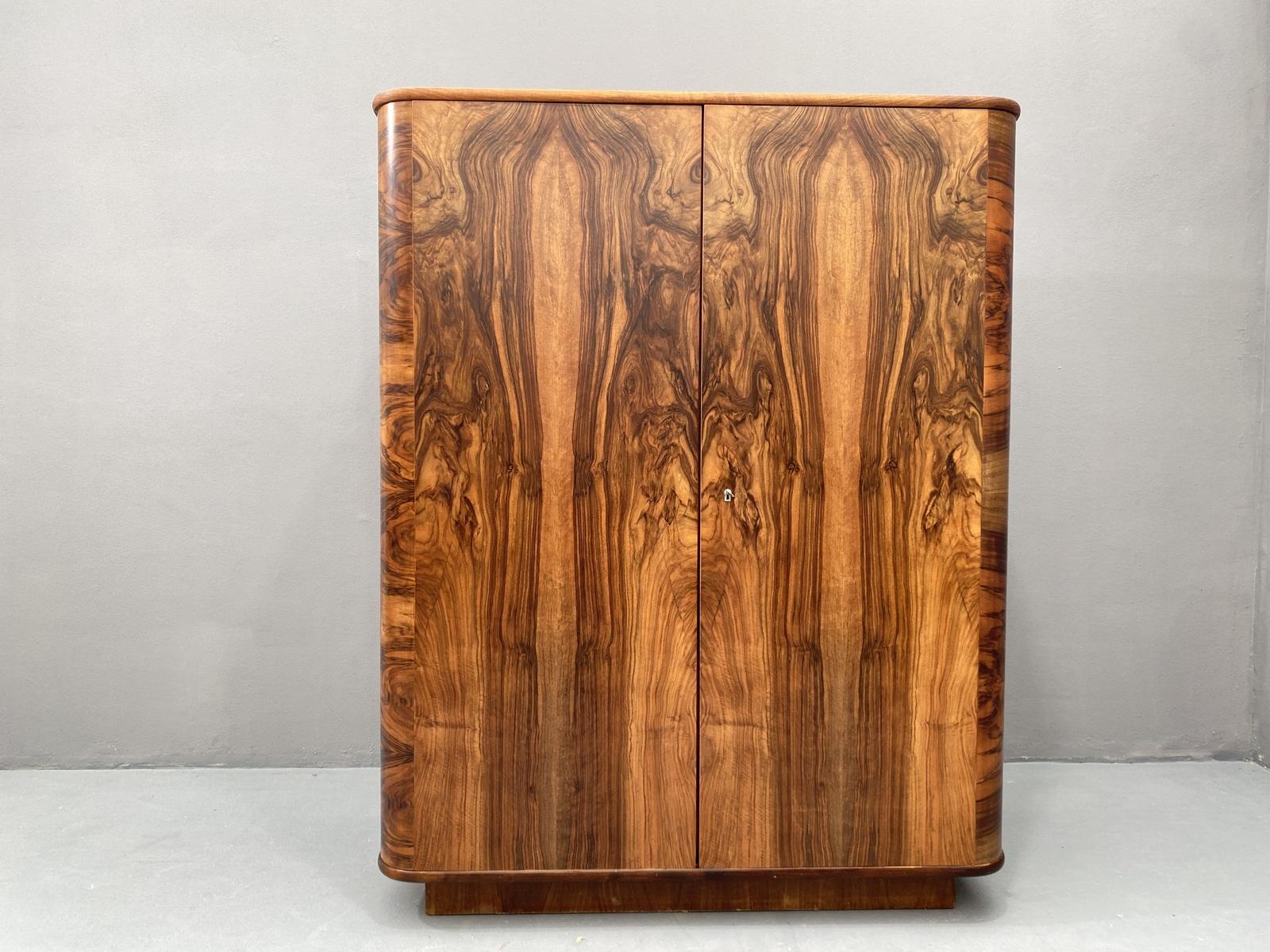 ART DECO walnut wardrobe by Jitona, 1950´s, Czechoslovakia For Sale at ...