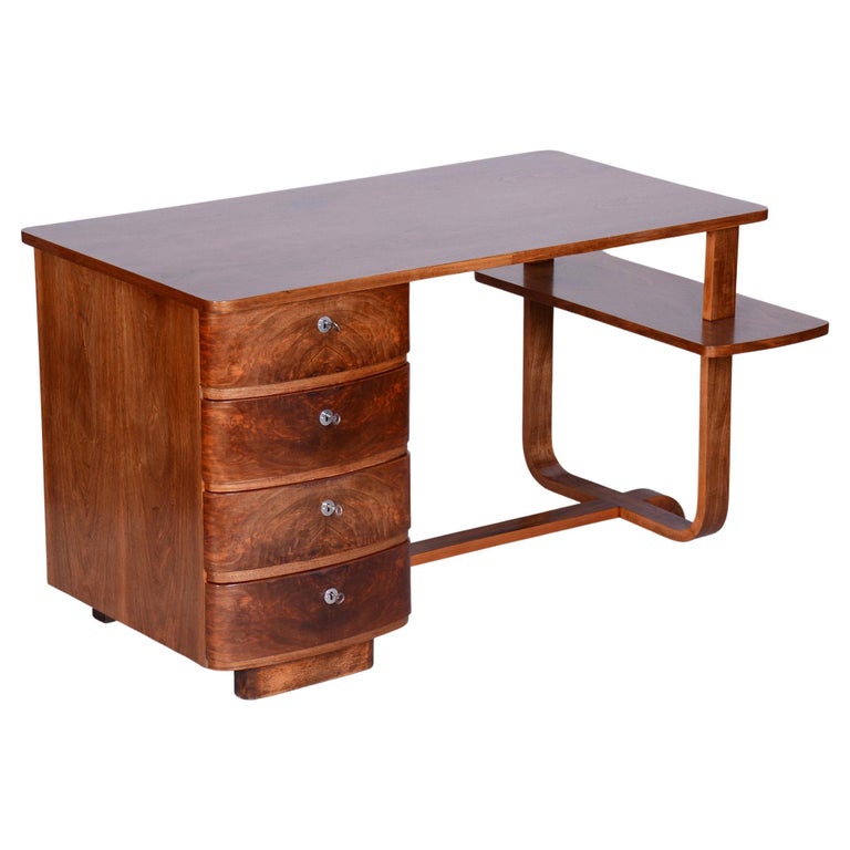 Art Deco Walnut Writing Desk Designed by Jindrich Halabala, Czechia ...