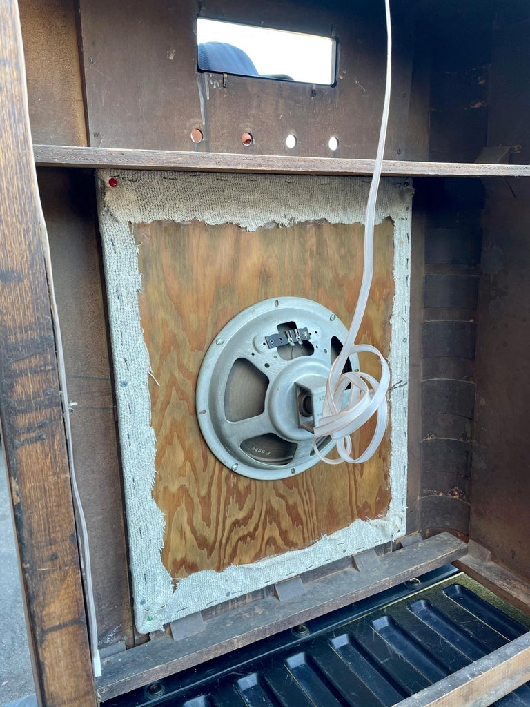 Art Deco Waterfall Floor Radio Case in Walnut For Sale at 1stDibs