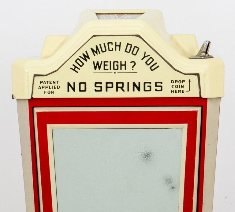 Art Deco Watling Enameled Floor Penny Scale For Sale at 1stDibs