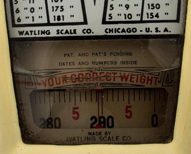 Art Deco Watling Enameled Floor Penny Scale For Sale at 1stDibs