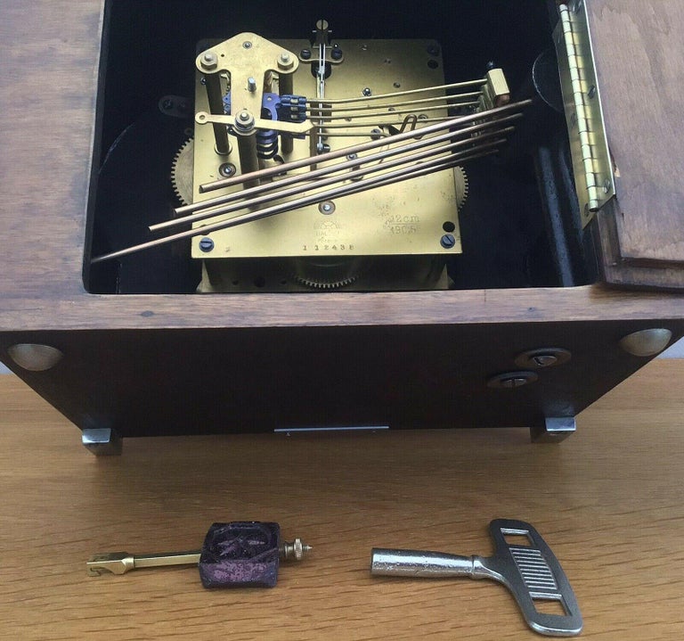 Art Deco Westminster Chime Inlaid Mantel Clock by Thomas Haller, circa ...