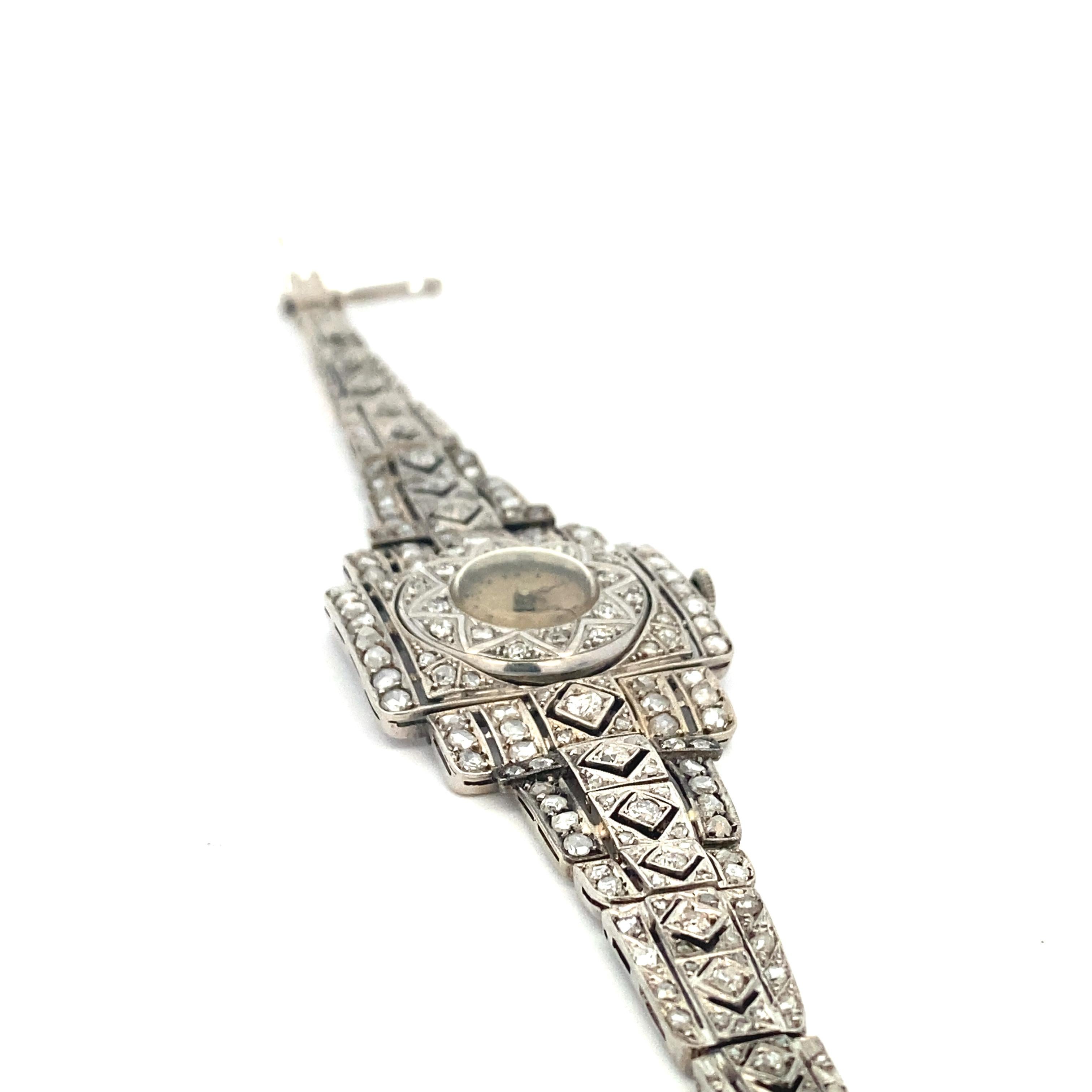 Art Deco White Gold Flip Diamond Watch at 1stDibs | jules jurgensen ...