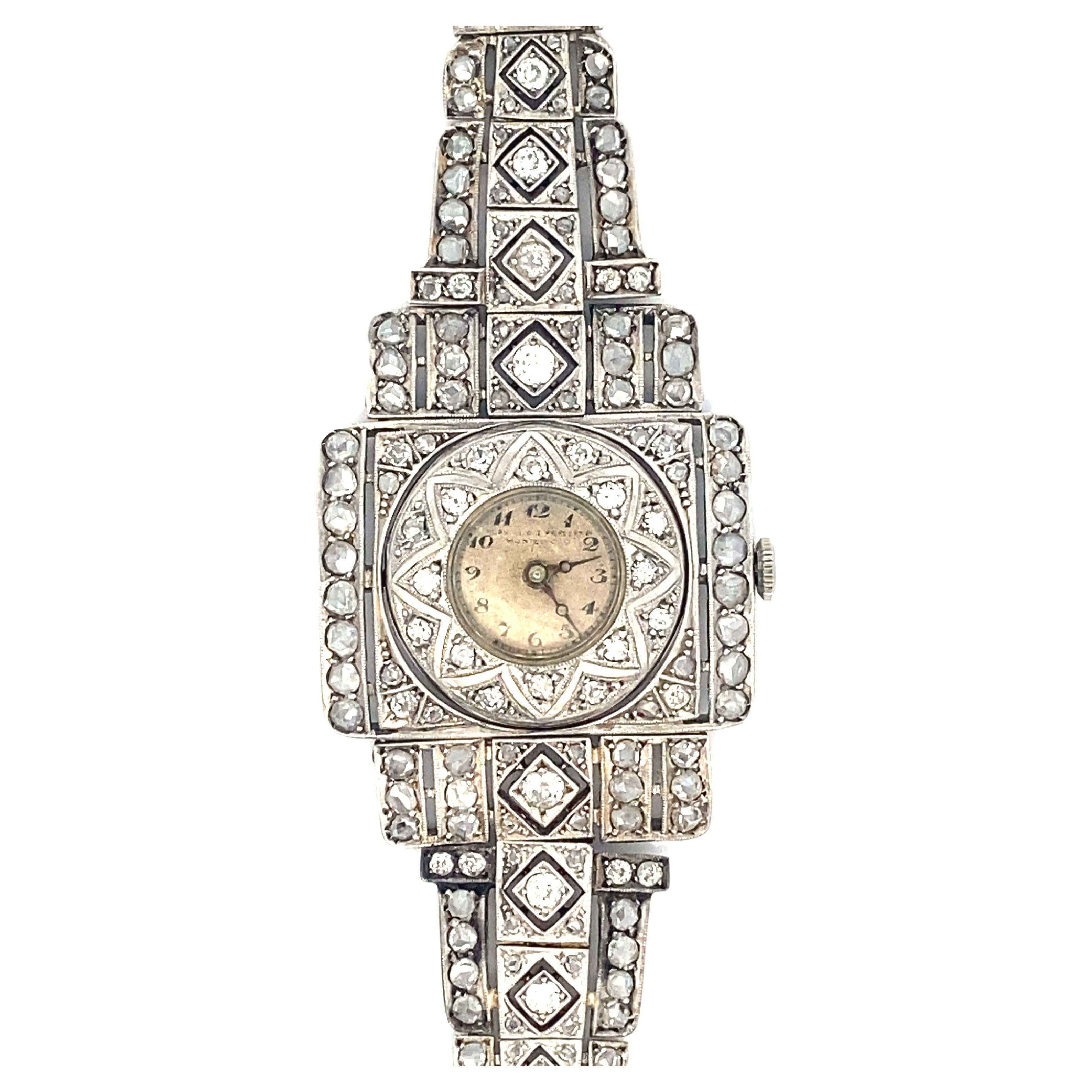 Art Deco White Gold Flip Diamond Watch at 1stDibs | jules jurgensen ...