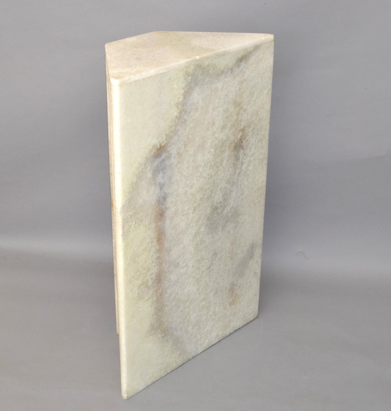 Art Deco White Tan Alabaster Skyscraper Style Console Table Base ...