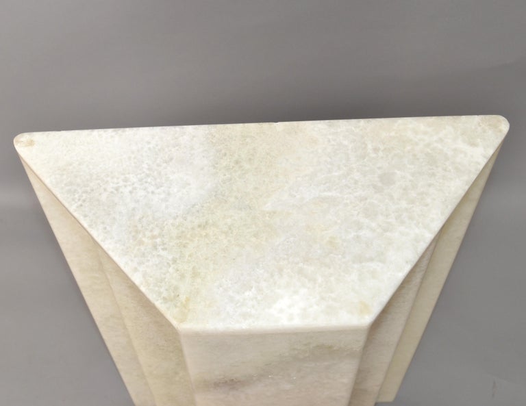 Art Deco White Tan Alabaster Skyscraper Style Console Table Base ...