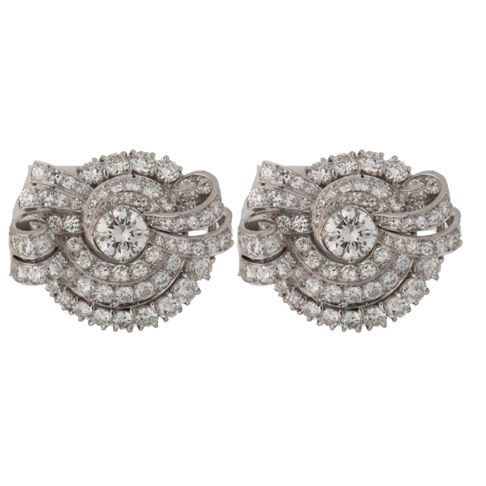 6.7 Carats GIA Old European Diamond Platinum Earrings For Sale at 1stDibs
