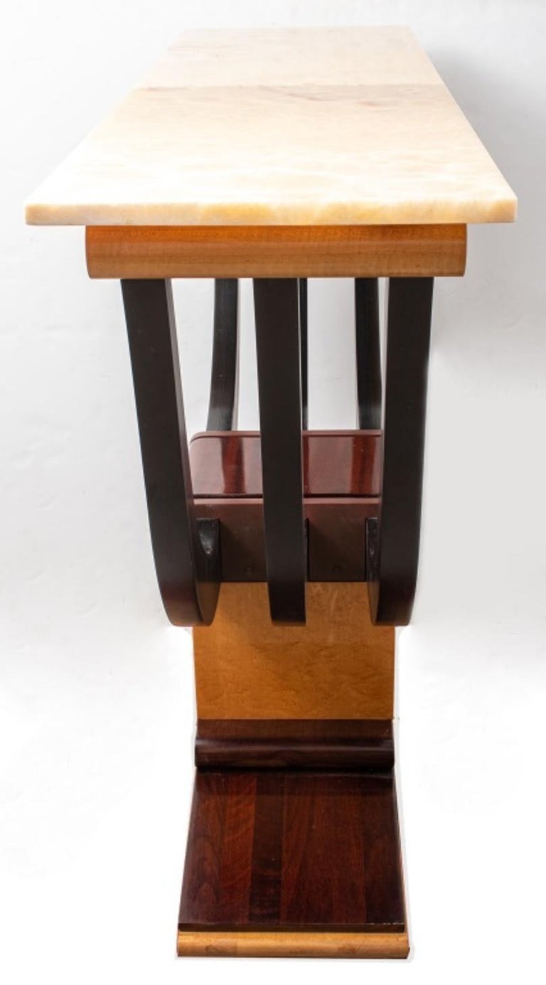 Art Deco Wood Quartz Top Console Table For Sale at 1stDibs