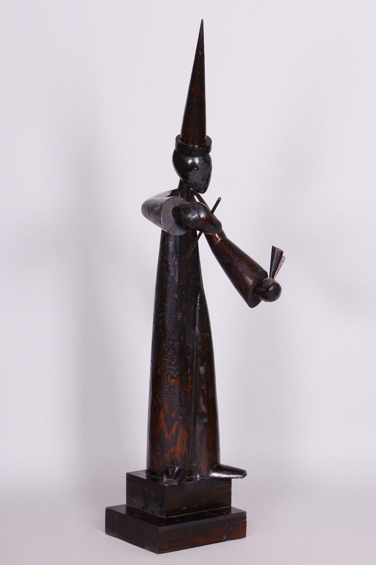 Art Deco Wooden Statue, Original Condition, Czech Republic, 1920s For ...