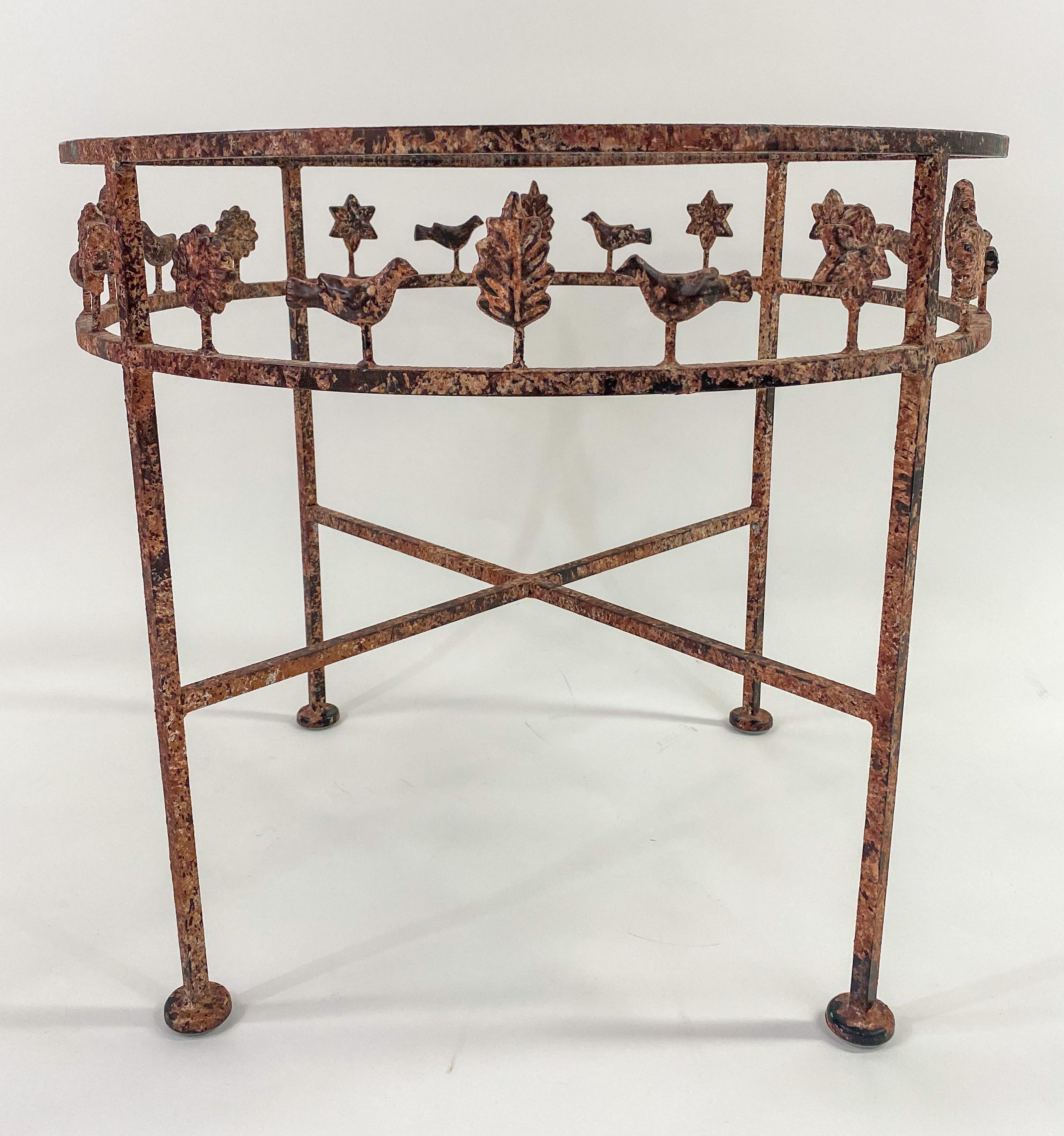 Art Deco Wrought Iron Round End or Side Table at 1stDibs