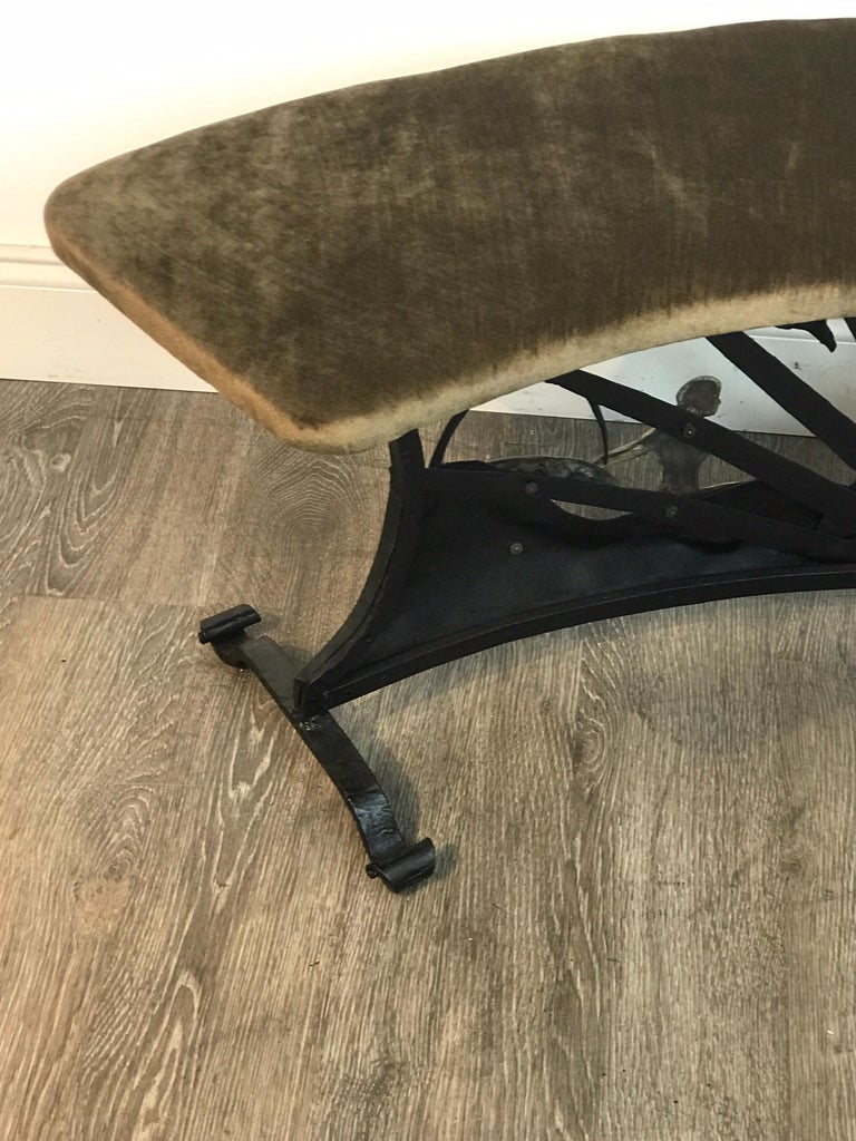 Art Deco Wrought Iron Semi -Circle Fireside Bench, Enchanted Garden ...