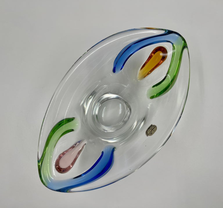 Art Glass Bowl by F. Zemek, 1950's For Sale at 1stDibs