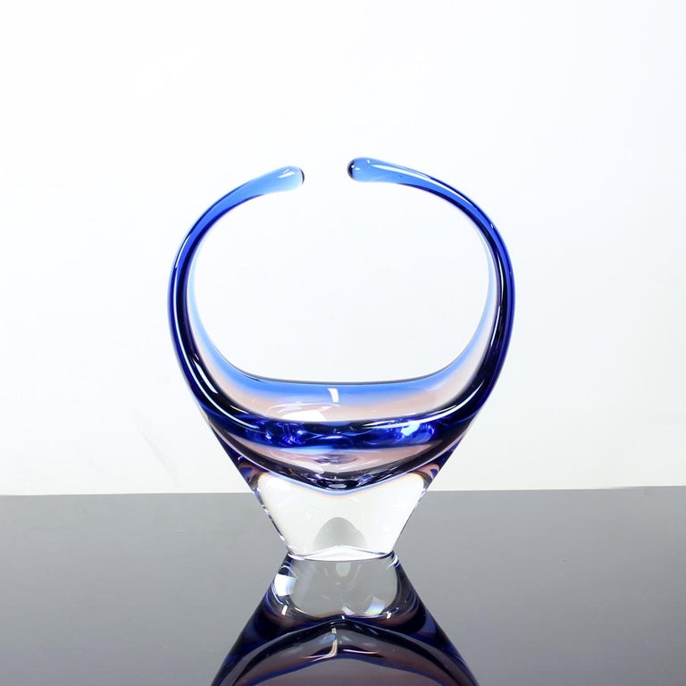 Art Glass Bowl by Frantisek Zemek for Sklarna Mstisov, 1960s For Sale ...