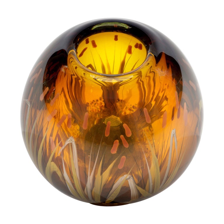 Art Glass Cattails Paperweight in Blown Glass by Mark Peiser For Sale ...