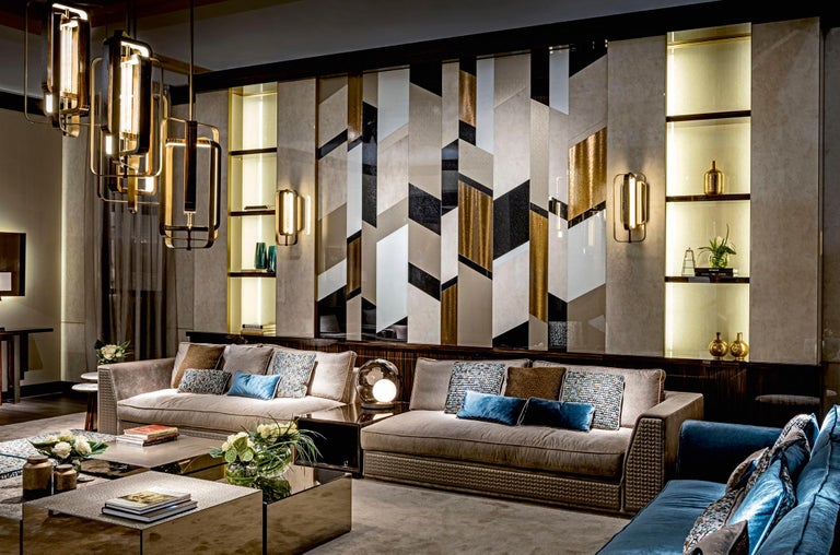 Art Glass Geometric Design Wall Decorative Panel Dimension Customizable ...