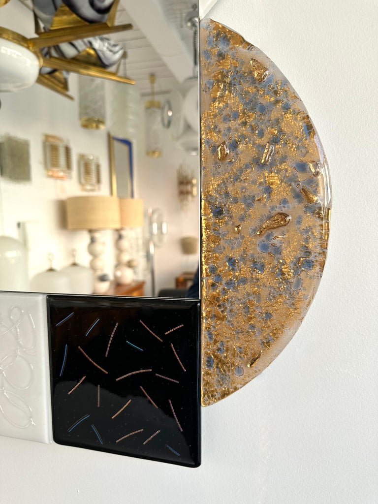 Contemporary Art Glass Gold Leaf Inclusion Mirror by Antonio Cagianelli ...
