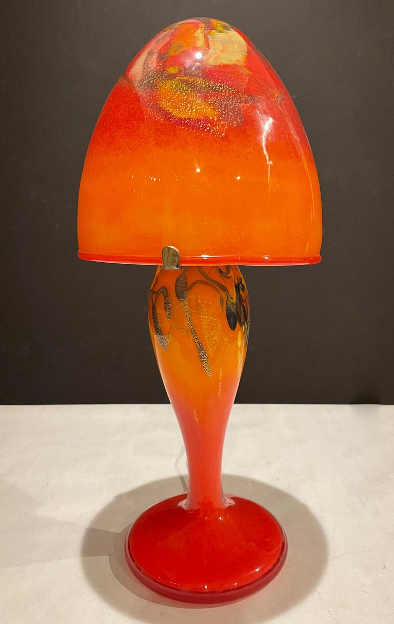 Art Glass Lamp Signed by Pascal Guyot For Sale at 1stDibs
