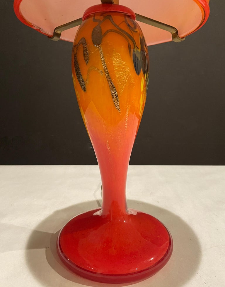 Art Glass Lamp Signed by Pascal Guyot For Sale at 1stDibs