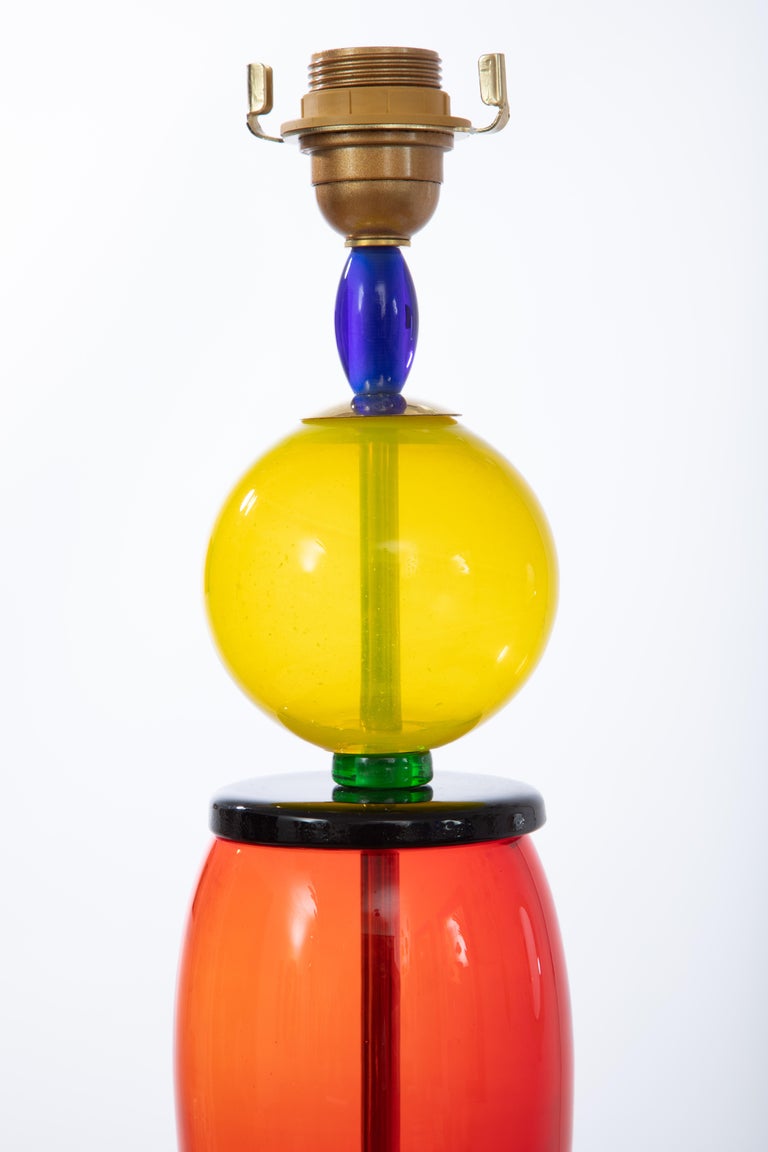 Art Glass Memphis Style Sculpture Table Lamp, Italy in Stock For Sale ...