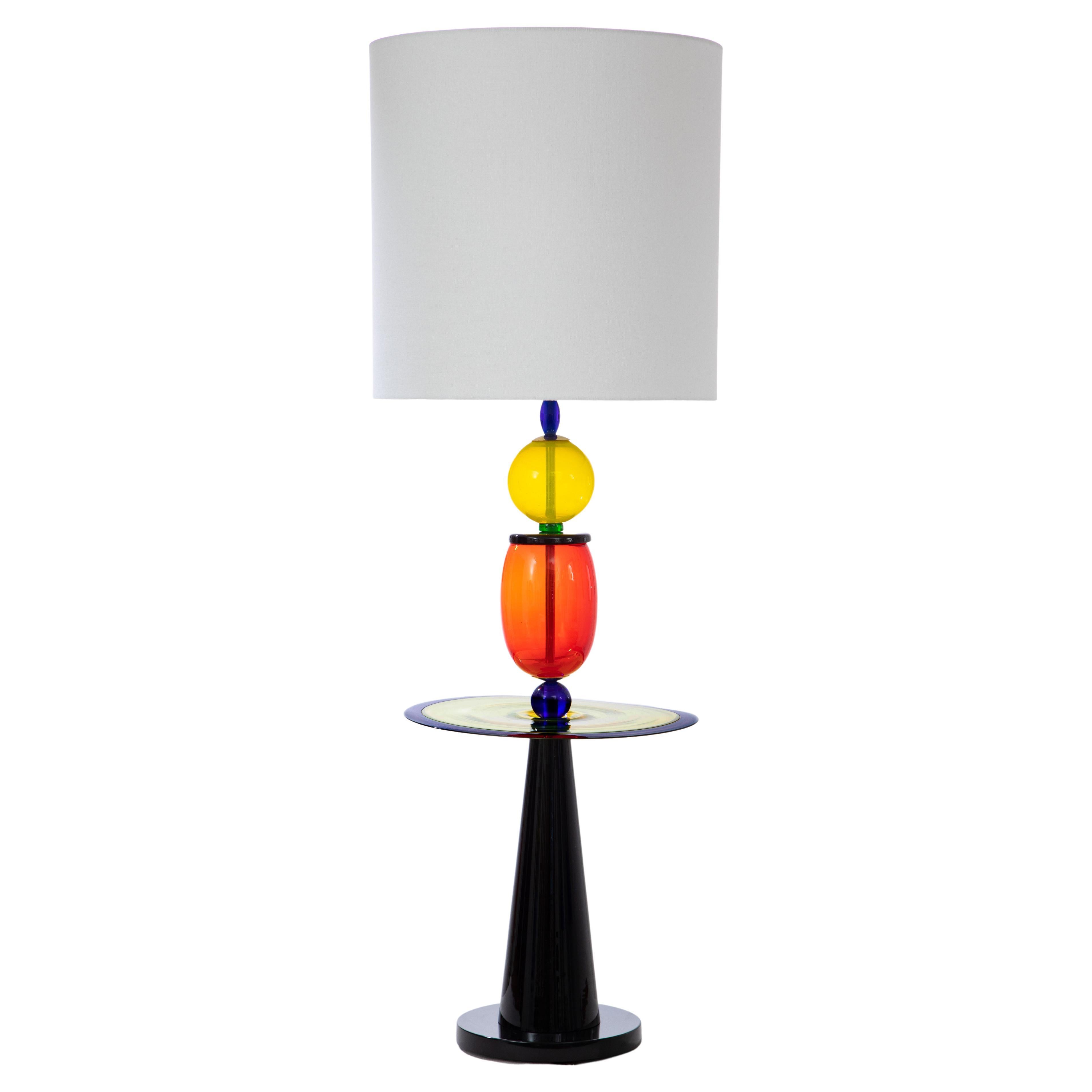 Studio Glass Memphis Style Table Lamp, Italy in Stock For Sale at 1stDibs