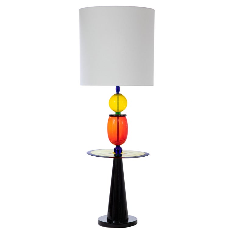 Art Glass Memphis Style Sculpture Table Lamp, Italy in Stock For Sale ...