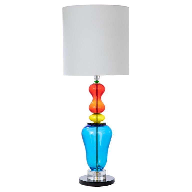 Art Glass Memphis Style Sculpture Table Lamp, Italy in Stock For Sale ...