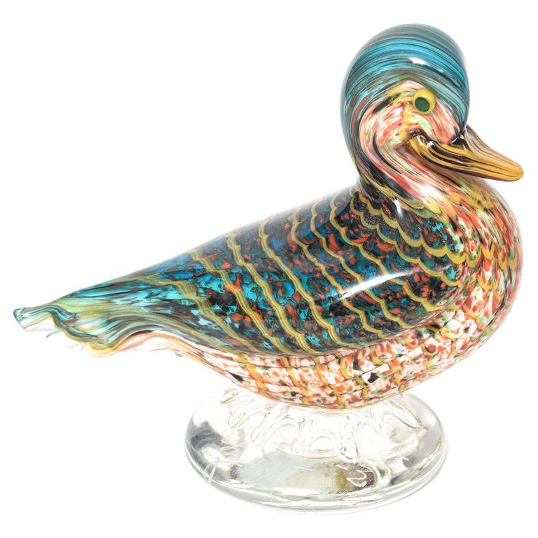 Art Glass Murano Millefiori Duck Bird from La Tour D'Argent Paris at ...