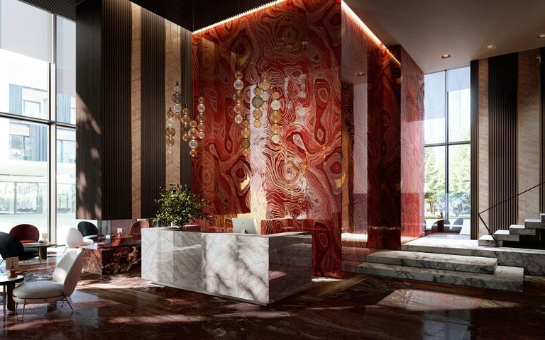 Art Glass Pangea Red Decorative Panel for Multiple Uses Dimension ...