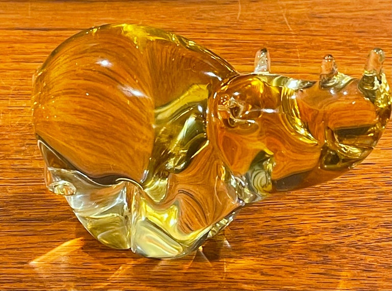 Art Glass Rhino / Rhinoceros Sculpture by Murano For Sale at 1stDibs